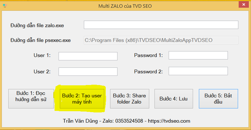 Tool Multi Zalo - Sử dụng nhiều Zalo trên máy tính - TVDSEO